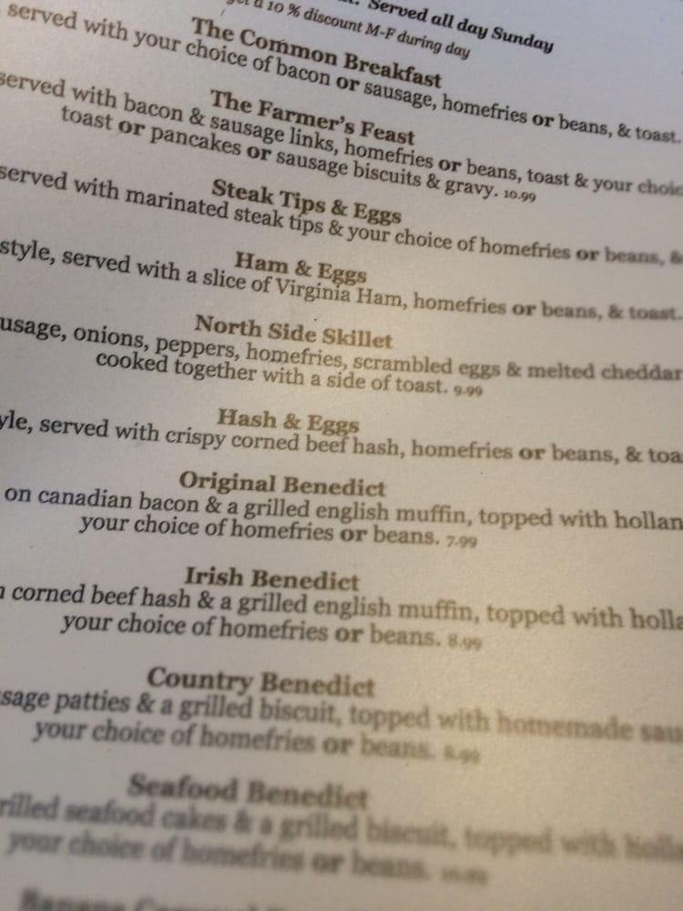 Menu at North Side Grille restaurant, Hudson