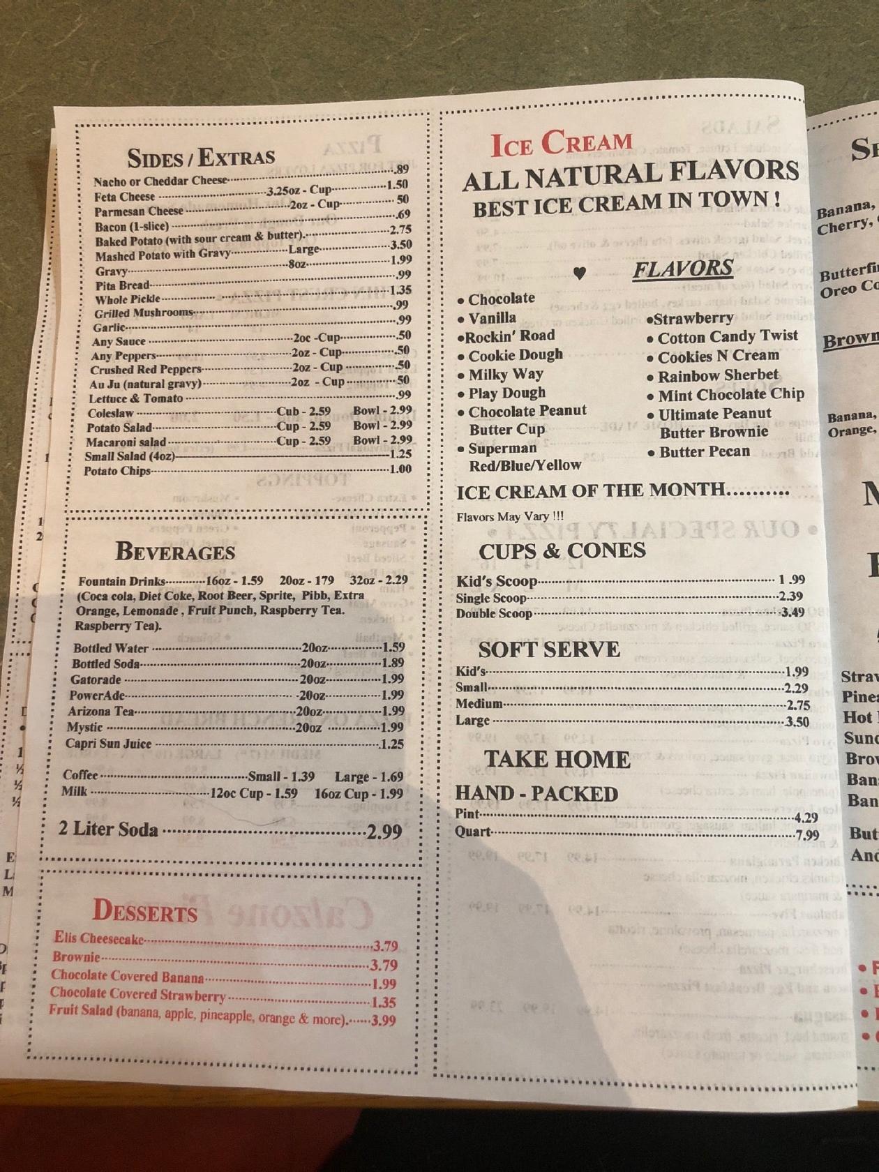 Menu at State Street Restaurant & Italian Pizza, Lockport