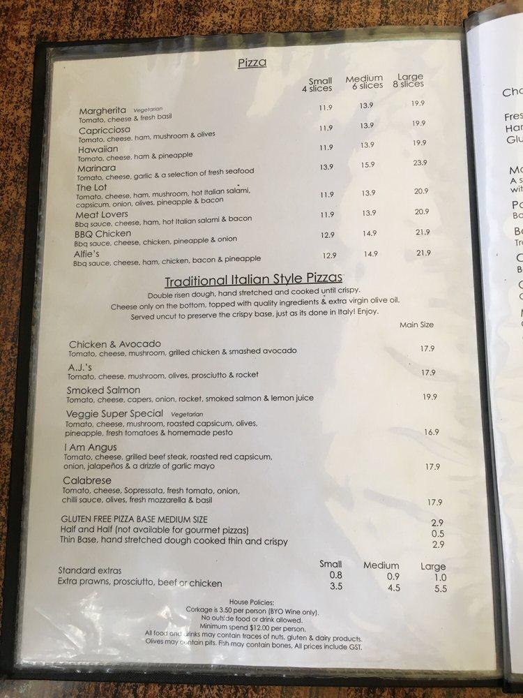 Menu at Universal Restaurant, Carlton