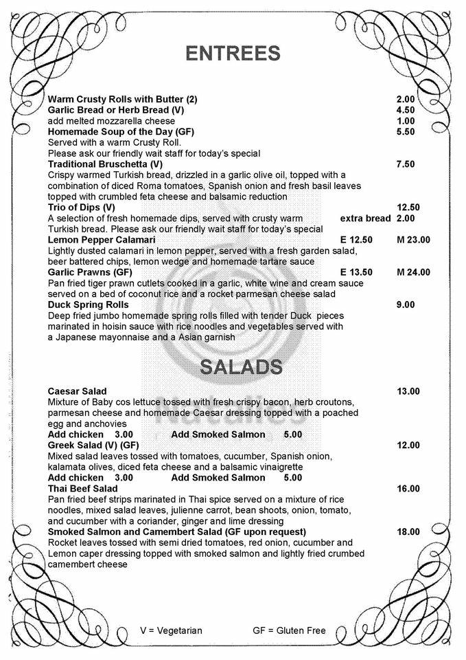 Menu at Natalie's Restaurant & BAR, Mitcham