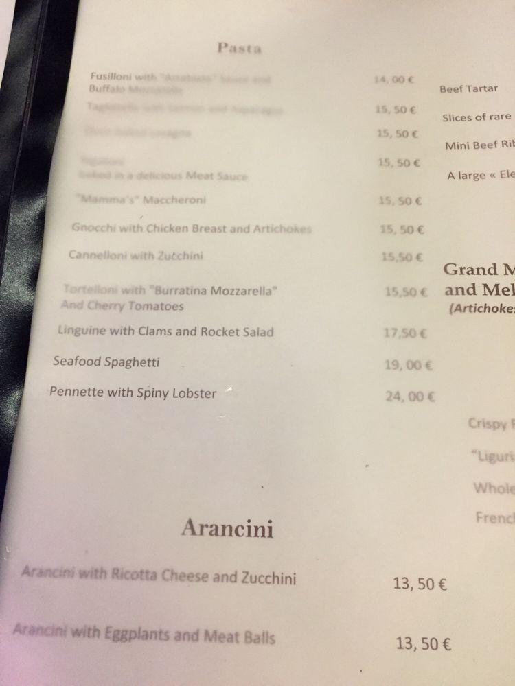 Menu at La Favola pizzeria, Nice, 13 Cr Saleya