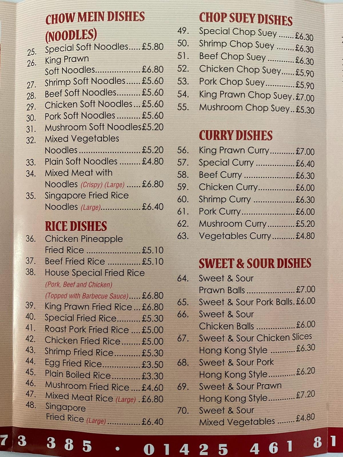 Menu at New City fast food, Ringwood