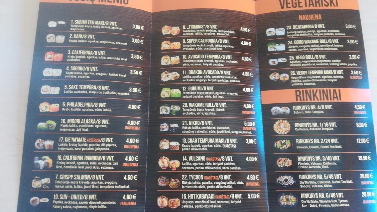 Menu at Biržų Senoji Kebabine, Wok, Sushi restaurant, Biržai