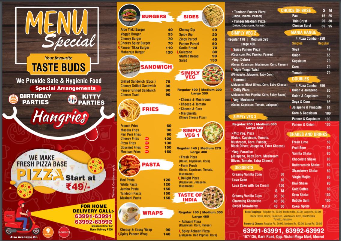 Menu at Hangries Meerut Italian & Chinese Restaurant, Meerut