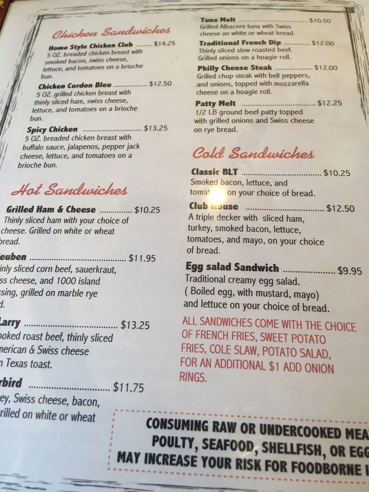 Menu at Thunderbird Restaurant, Orderville, State St