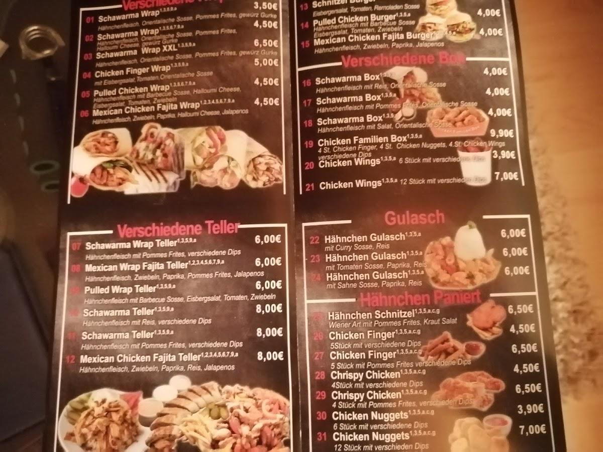 Menu at Chicken Point restaurant, Bayreuth