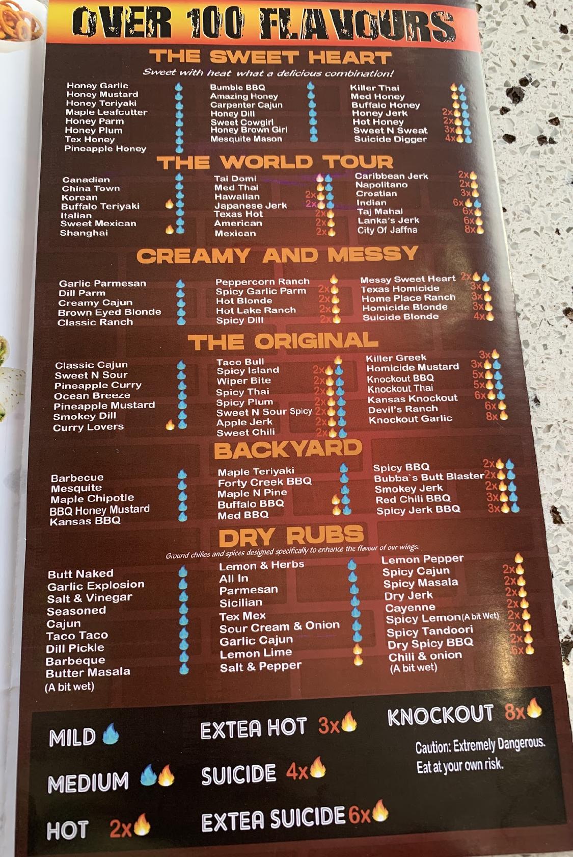 Menu at Fire Wing Station restaurant, Markham