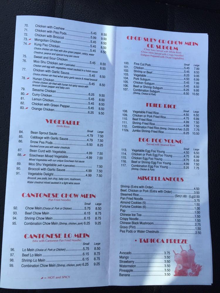Menu at New China Chef restaurant, Streamwood