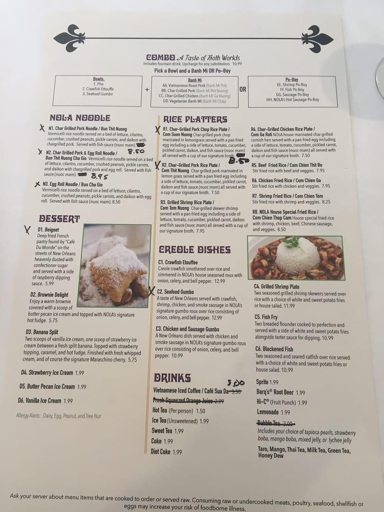 Menu at Noosh Afghan Cuisine restaurant, Lansing
