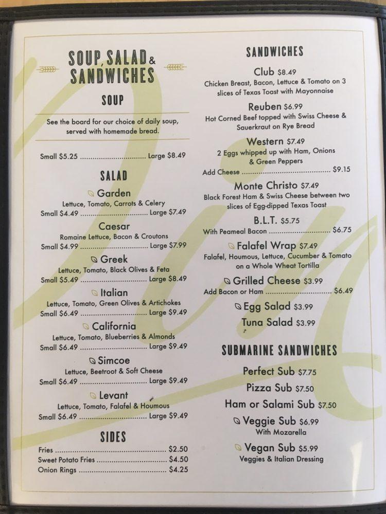 Menu at Pizza Perfect and Diner pizzeria, Creemore