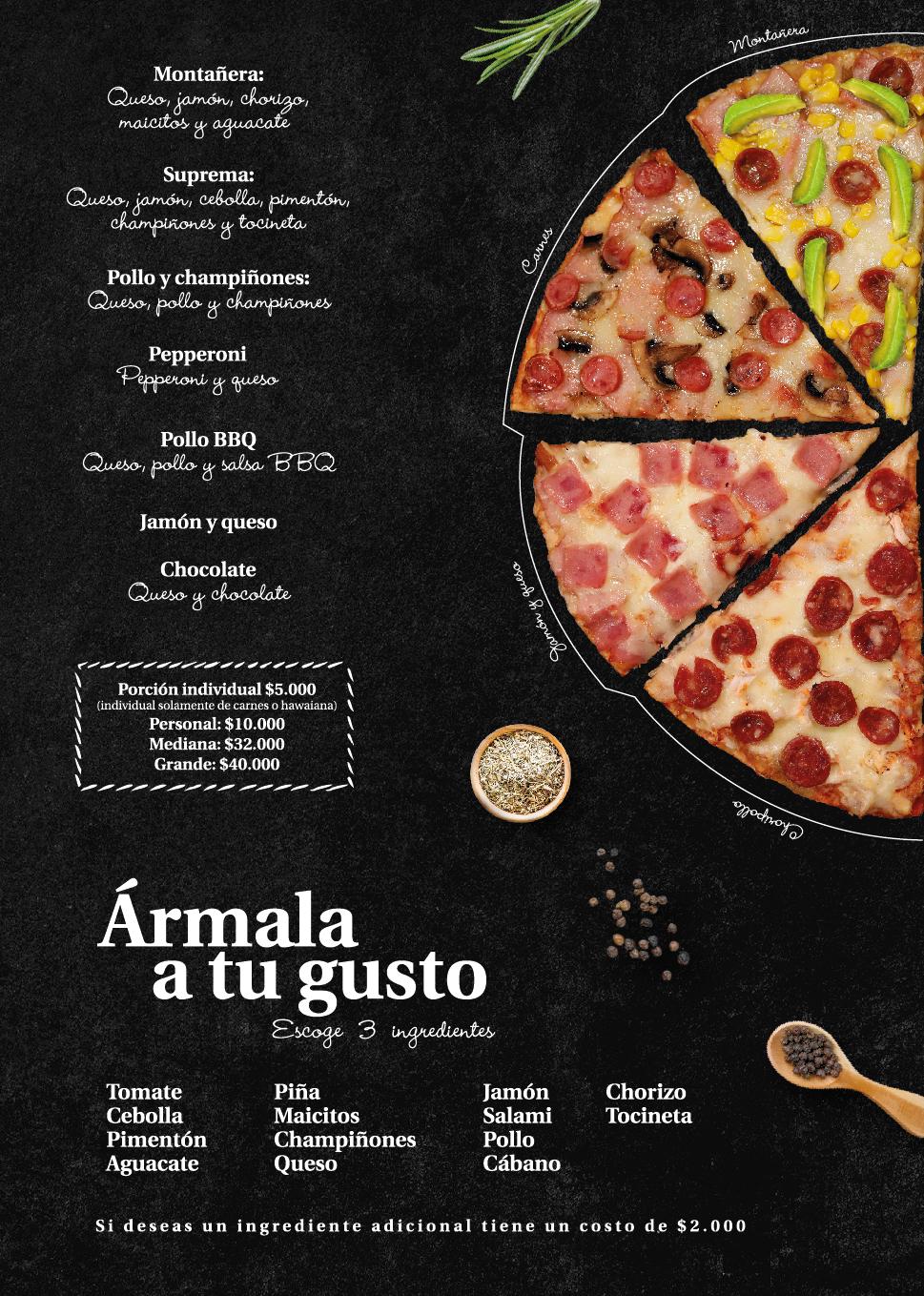 Menu at Beto's Pizza Manizales restaurant, Manizales
