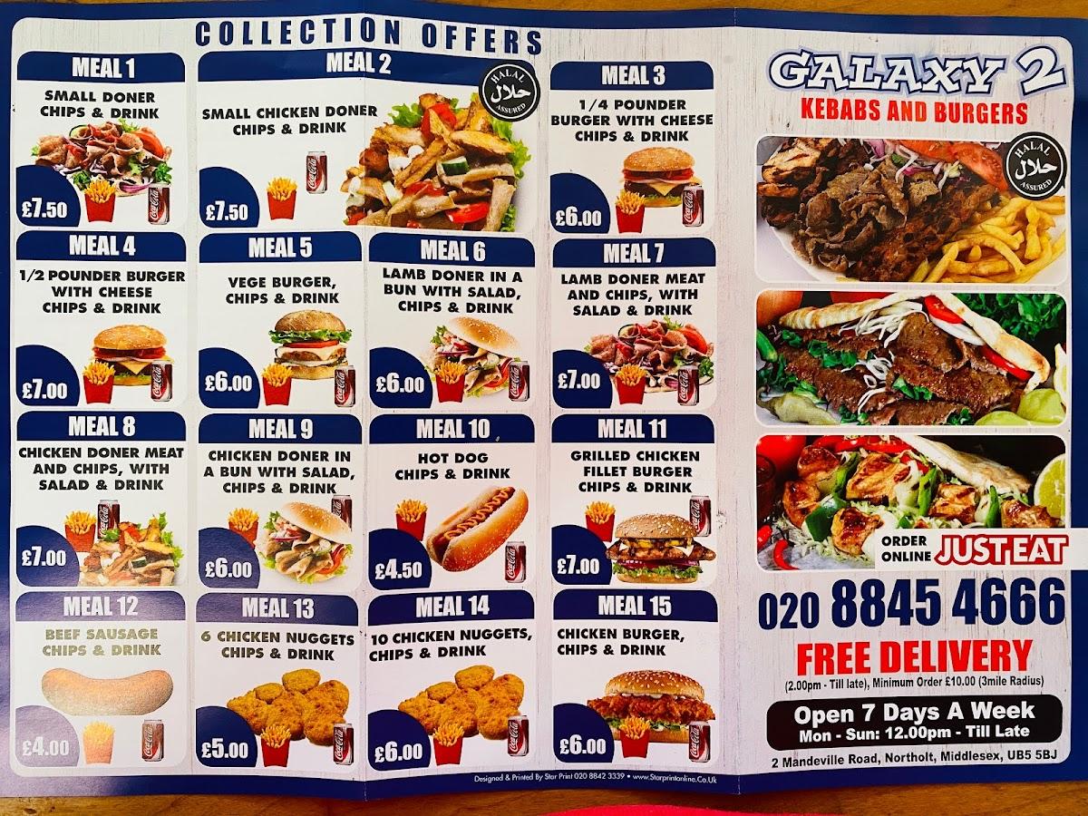 Menu at Galaxy Kebabs and burgers, Northolt, Chest Wine