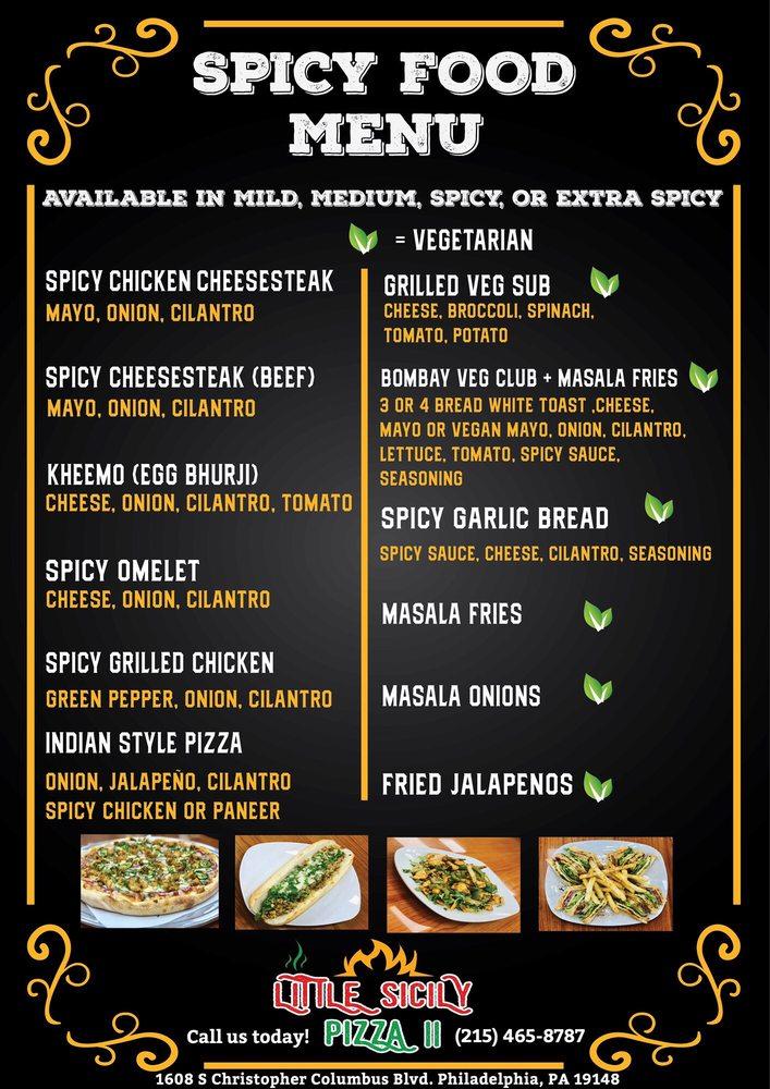 Menu at Little Sicily Pizza 2 pizzeria, Philadelphia, S Christopher ...