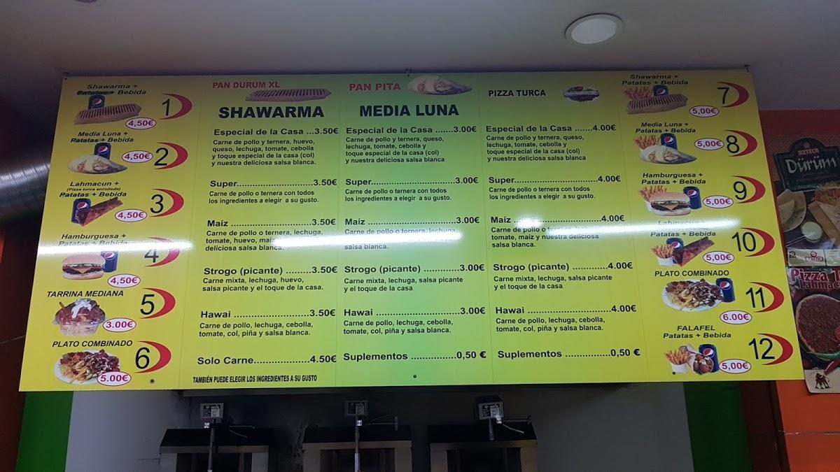 Carta del restaurante Alhambra Kebab Linares, Linares