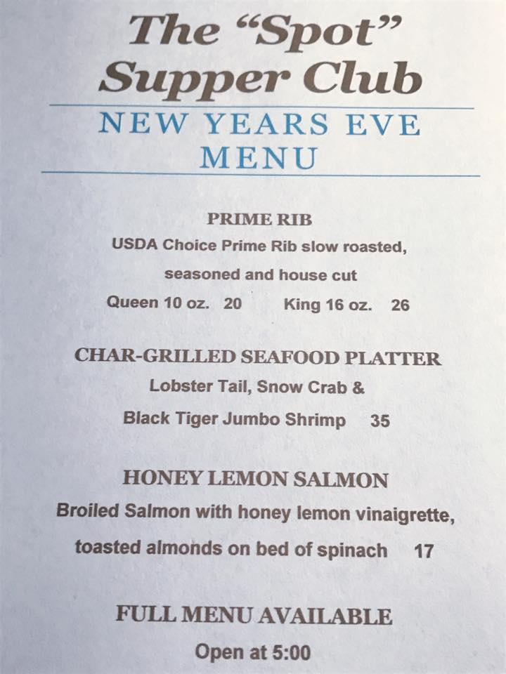 Menu at Ir restaurant, Iron River