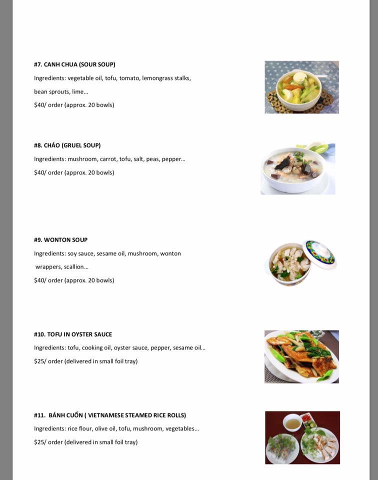 Menu at Vegetarian Food P restaurant, Cypress