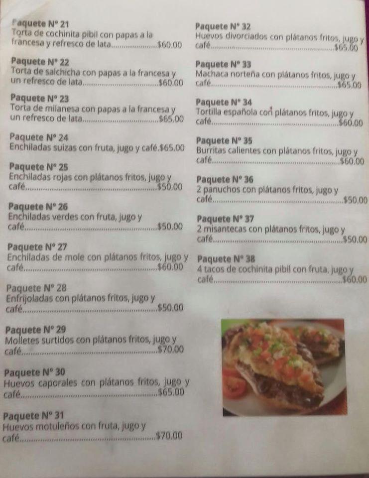 Carta de Restaurant La Cascada, Acayucan