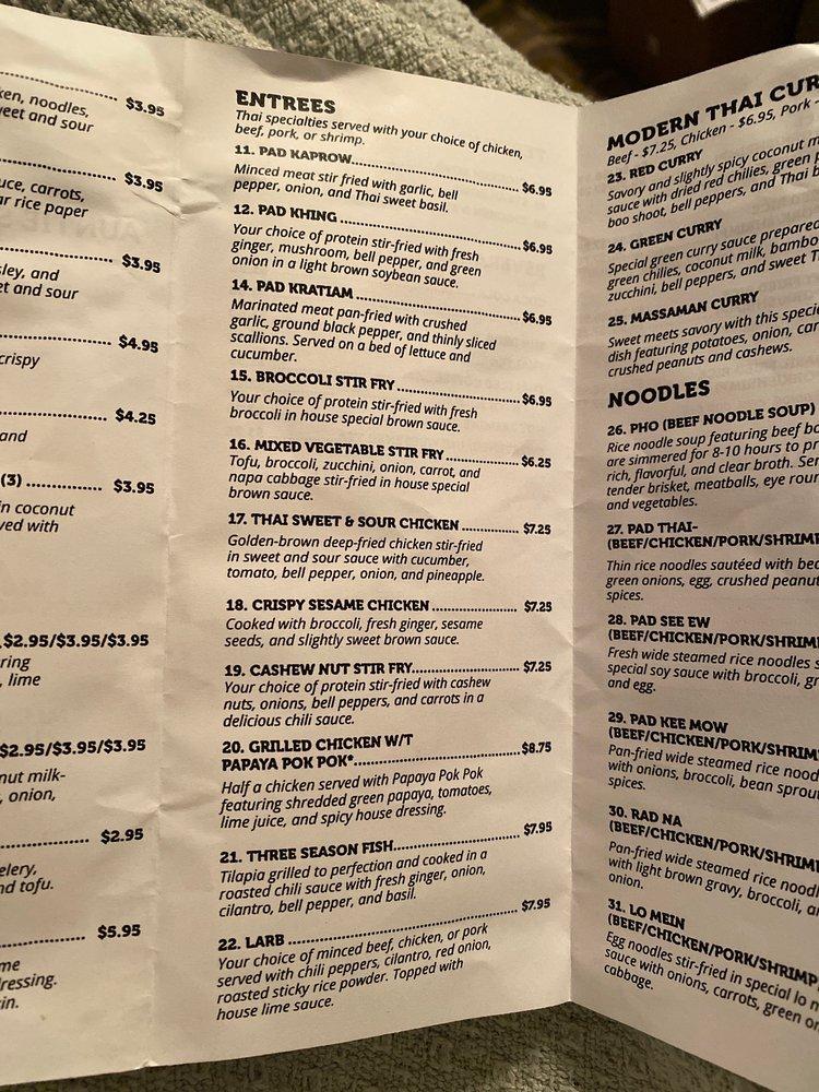 Menu at RICE Authentic Thai Restaurant (Formerly Auntie Seng Kitchen ...