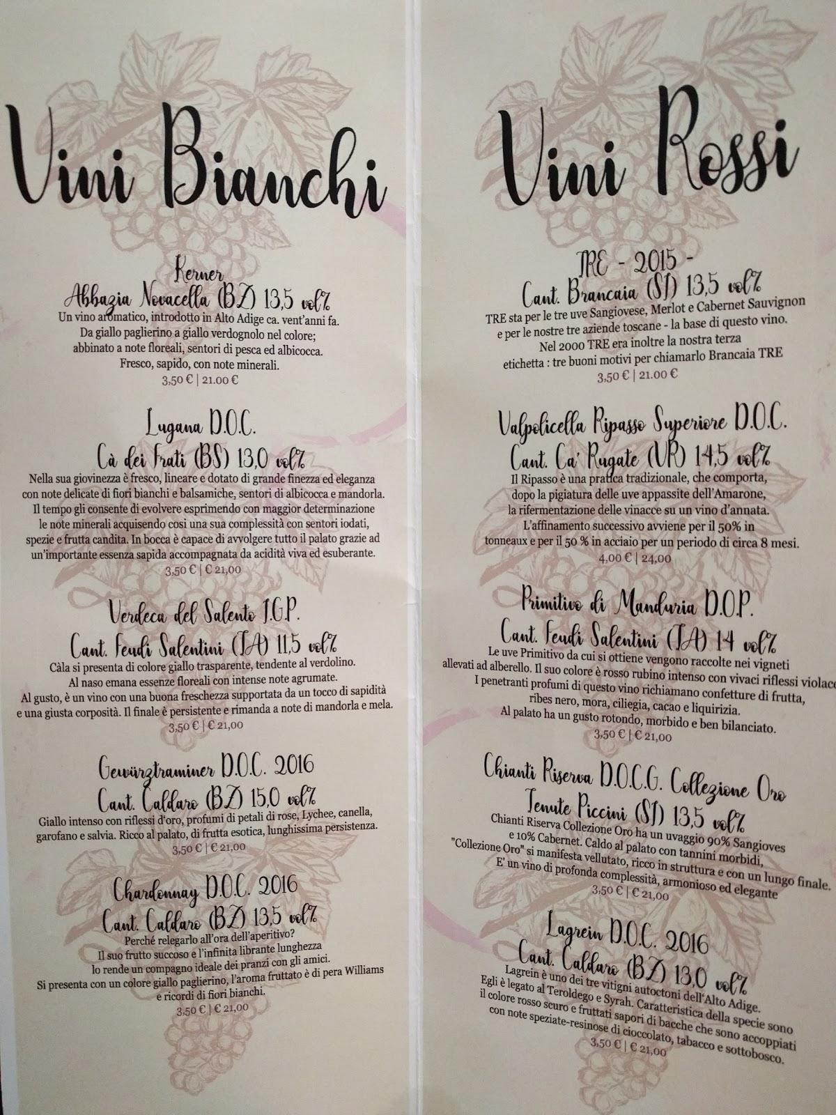 Menu at Bar La Nuova Grotta del Corso, Bolzano