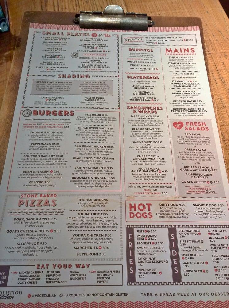 Menu at Revolution Nottingham - Cornerhouse pub & bar, Nottingham, The ...