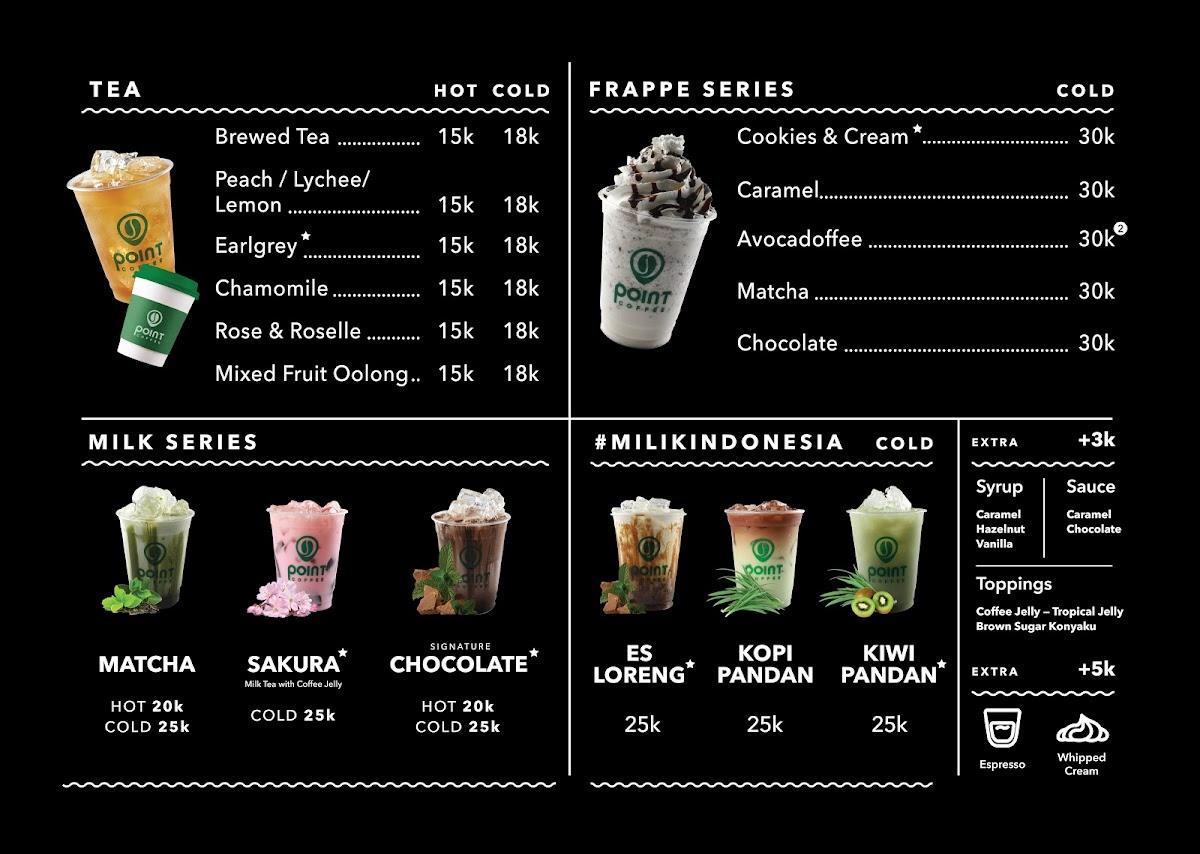 Menu at Point Coffee, Garut