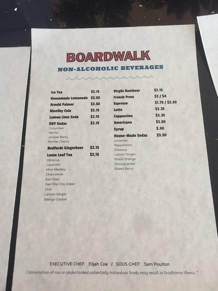 Menu at Boardwalk restaurant, Redmond