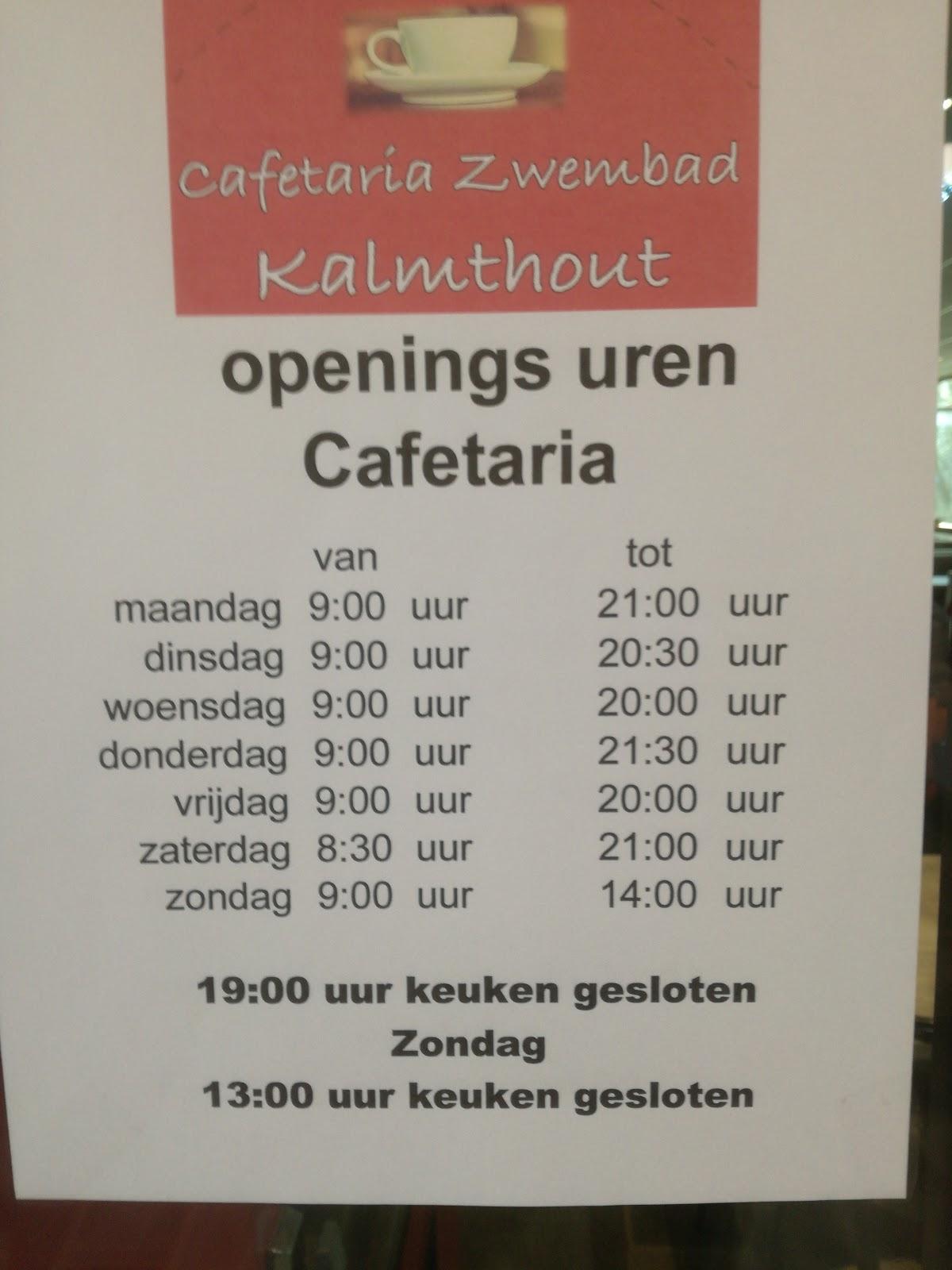 Menu at Cafetaria Zwembad Kalmthout, Kalmthout