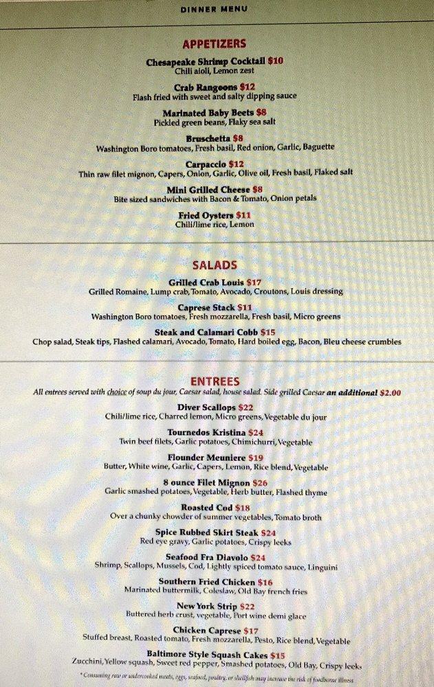 Menu at Copper Hill Public House, Millersville