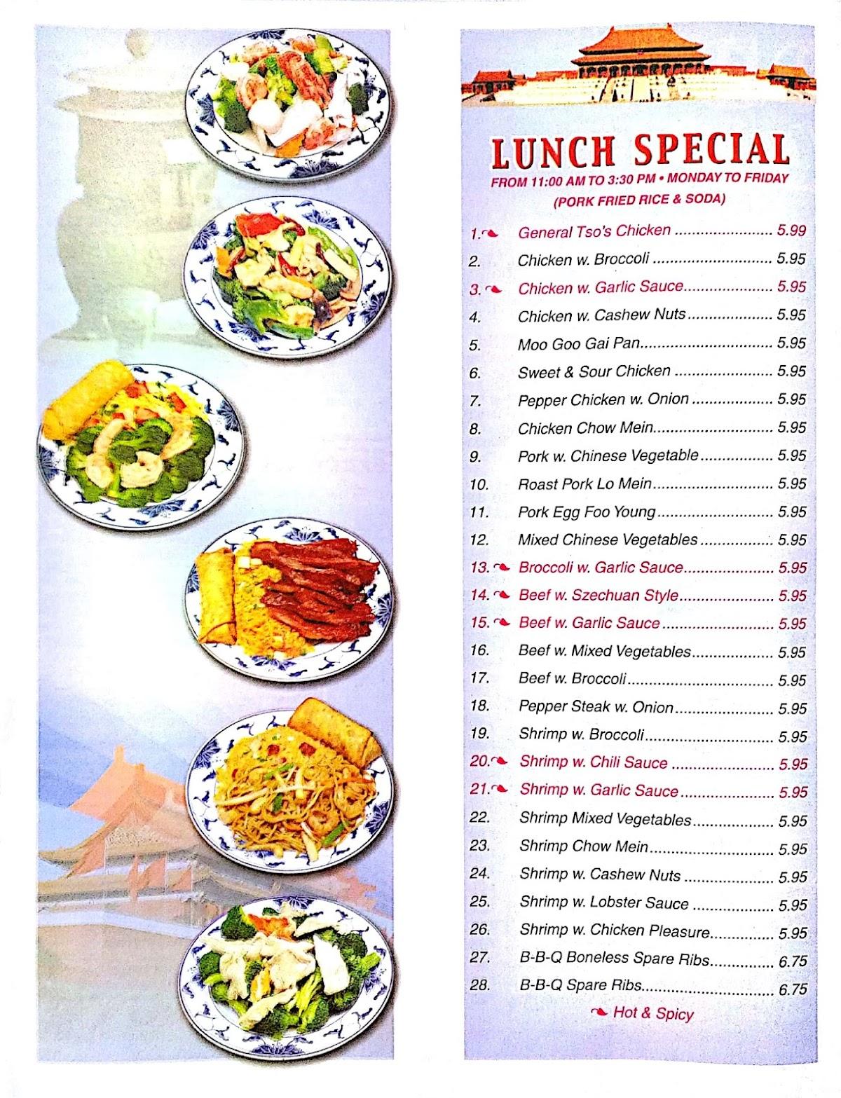 Carta de China Sky Chinese Restaurant, Bridgeport