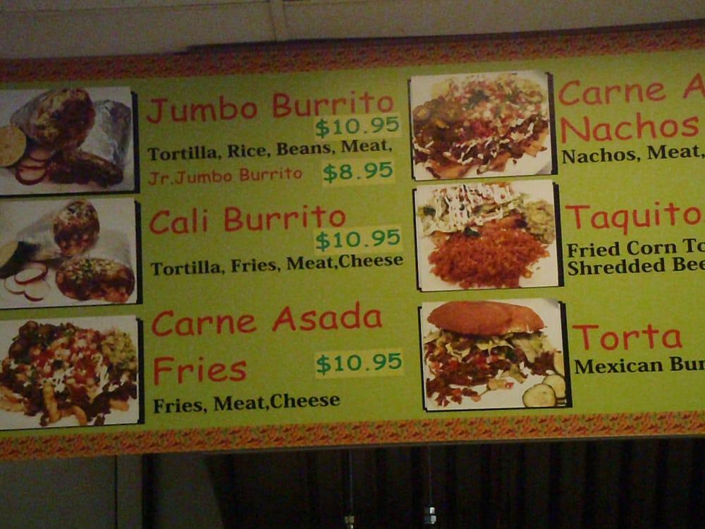 Menu at Jumbo Burrito steakhouse, Oak Harbor, State Rte 20