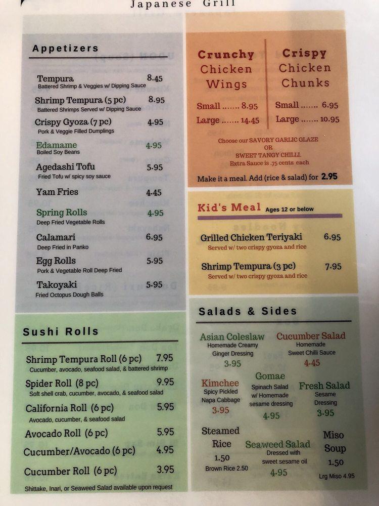 Menu at Little Tokyo Restaurant, Bellingham