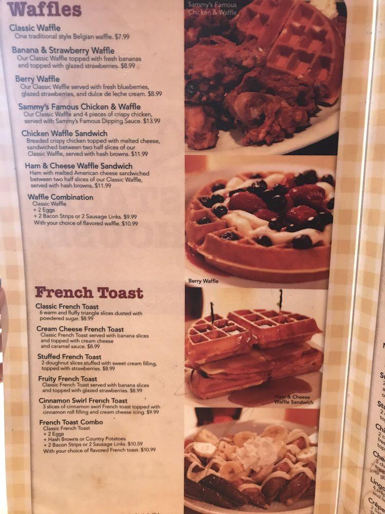Menu at Sammy's Stackhouse restaurant, Orange