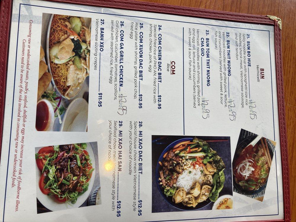 Menu at Pho An Vietnamese Restaurant, Florence, W Lucas St