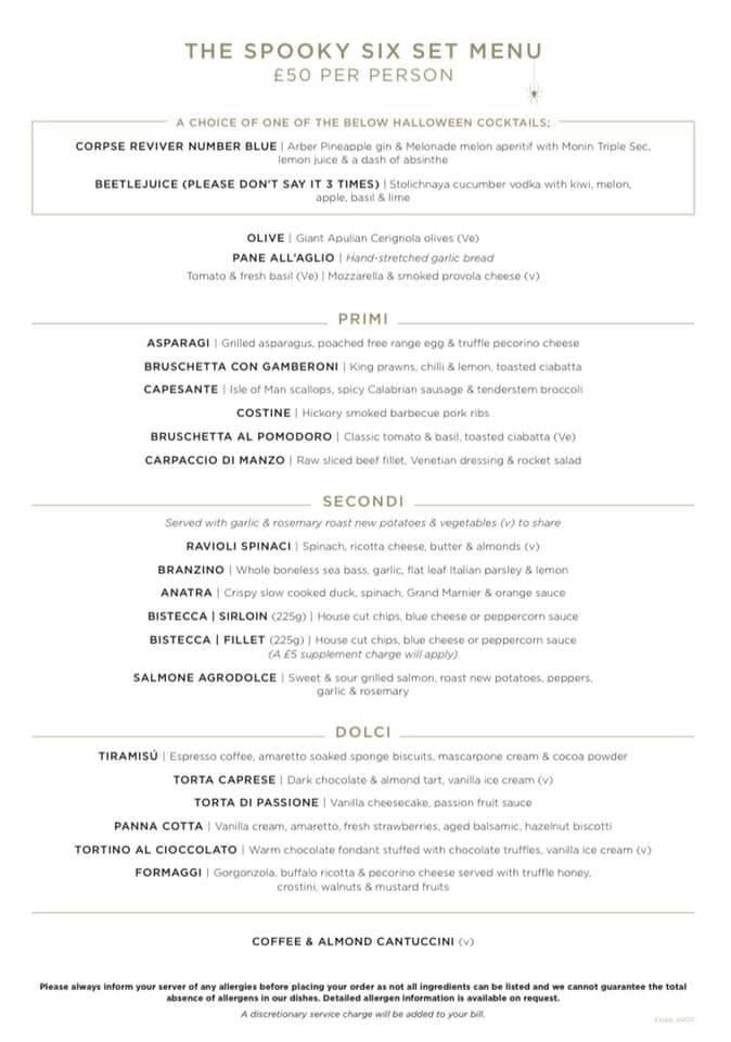 Menu at Piccolino Clitheroe restaurant, Clitheroe, Moor Ln