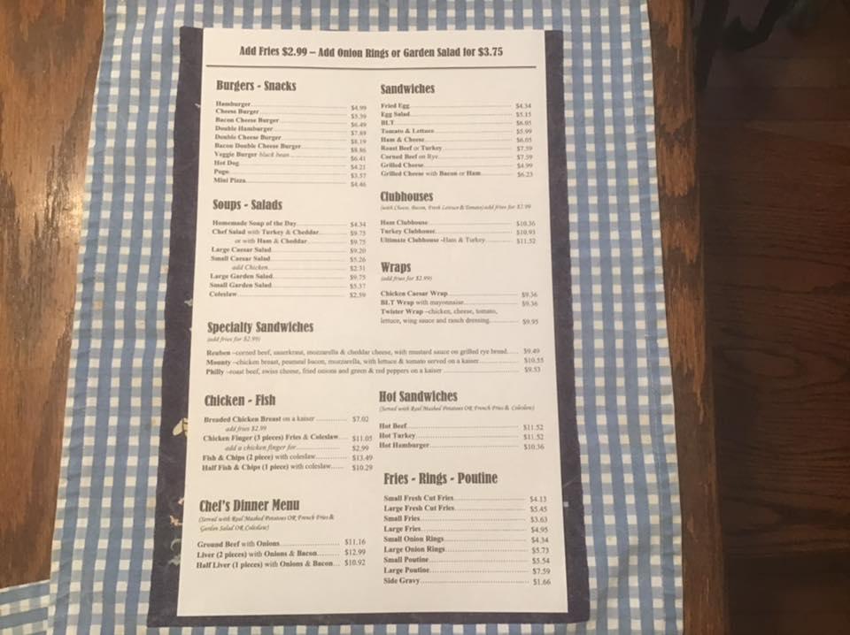 Menu at The Blue Roof Restaurant, Sundridge