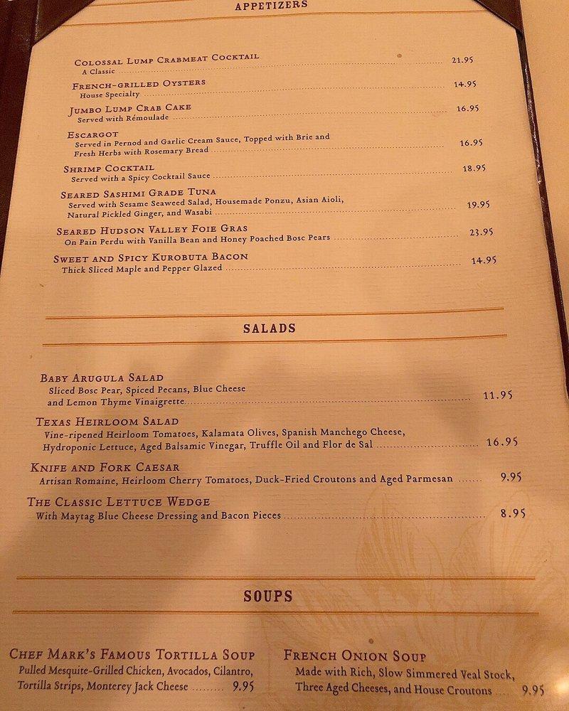 Menu at Bohanan's Prime Steaks and Seafood pub & bar, San Antonio