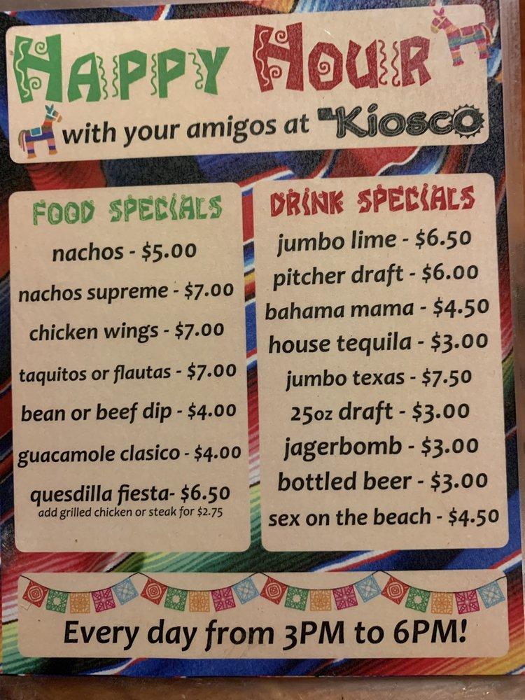 Menu at El Kiosco Mexican Restaurant, Grovetown