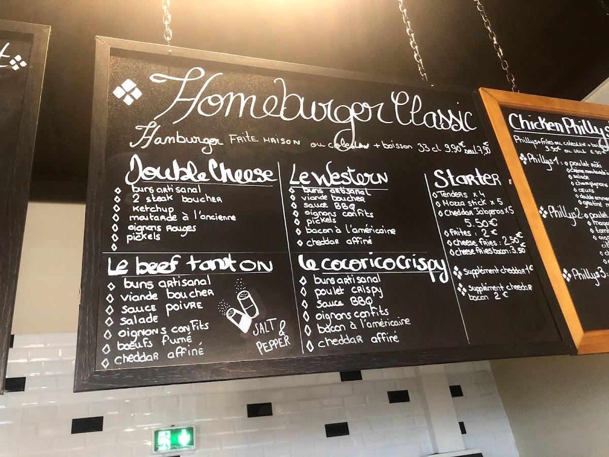 Menu at Home Burger restaurant, Coignières, 45 Route