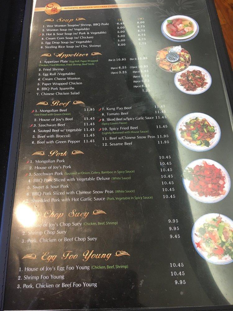 Menu at House of Joy Restaurant, Victorville
