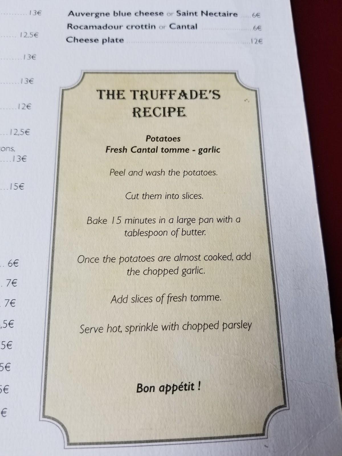 Menu au Le Café Zéphyr, Paris, 12 Bd Montmartre