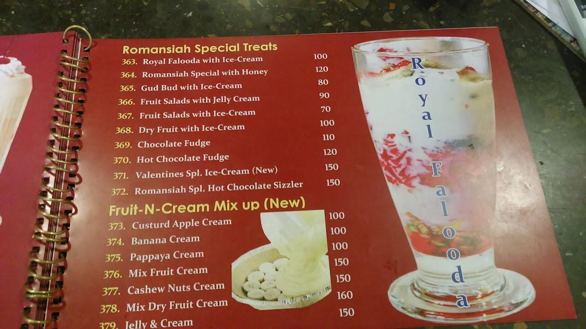 Menu at Romansiah Family Restaurant, Honnavar