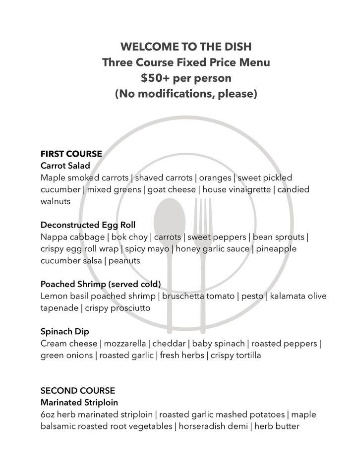 Menu at The Dish Cafe, Kirkland Lake