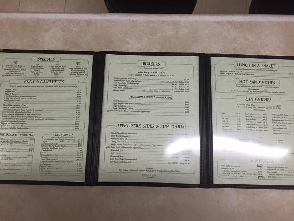 Menu at The Meadows Restaurant, Canton