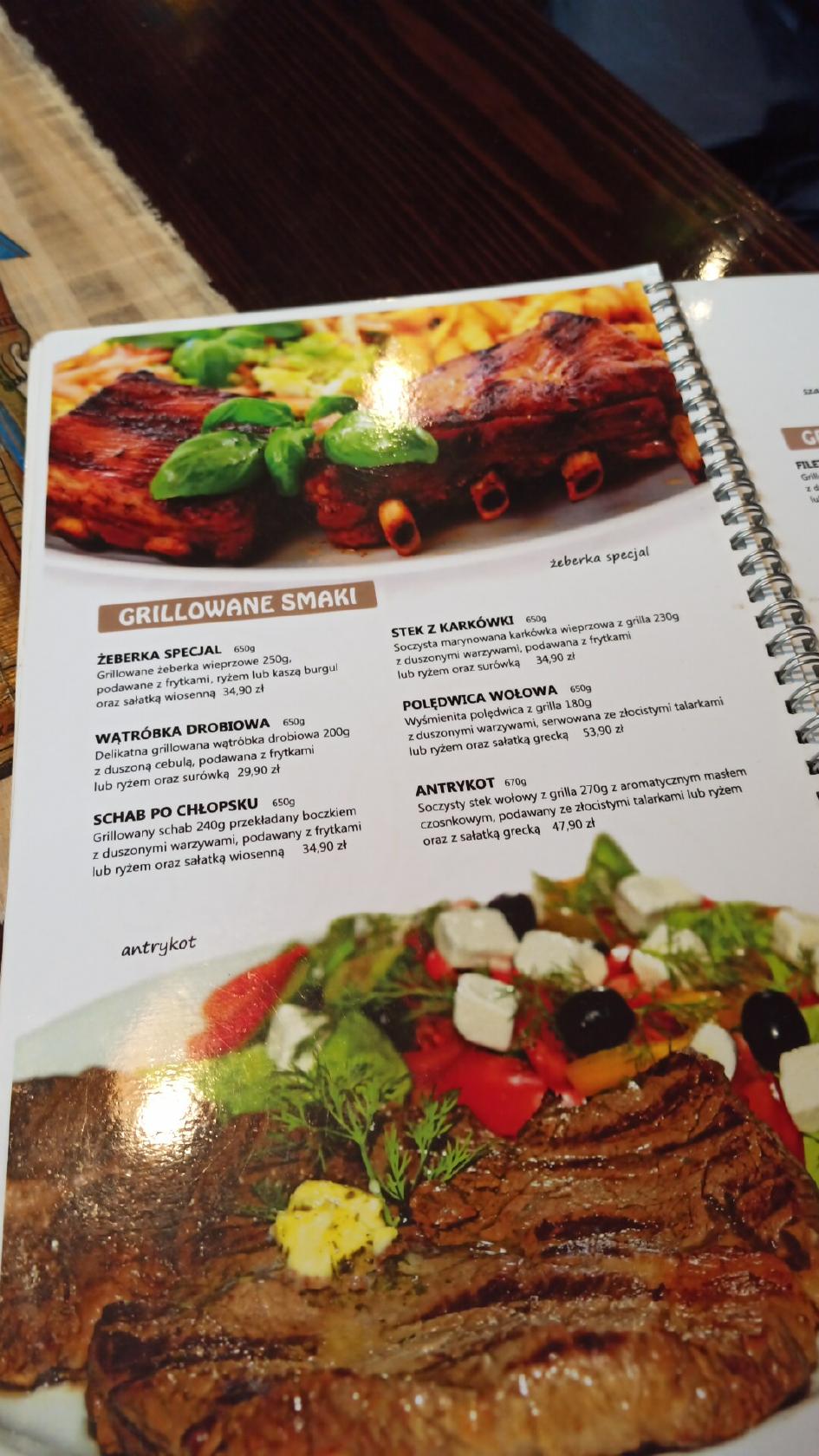 Menu at Cleopatra restaurant, Wloclawek, Warszawska 17