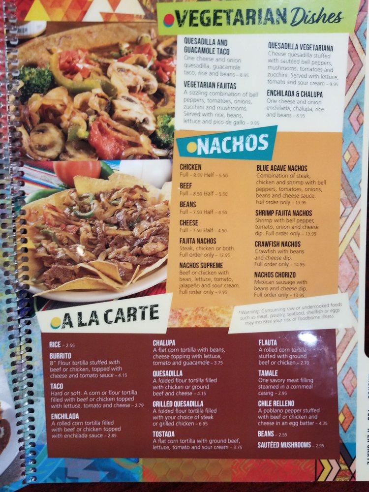Menu at Blue Agave Méxican Restaurant, Ozark, 173 S Union Ave