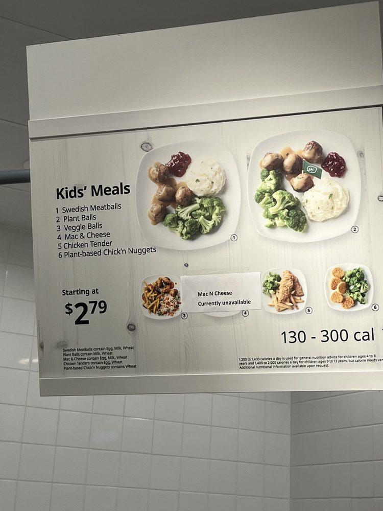 Menu at IKEA Restaurant, Orlando