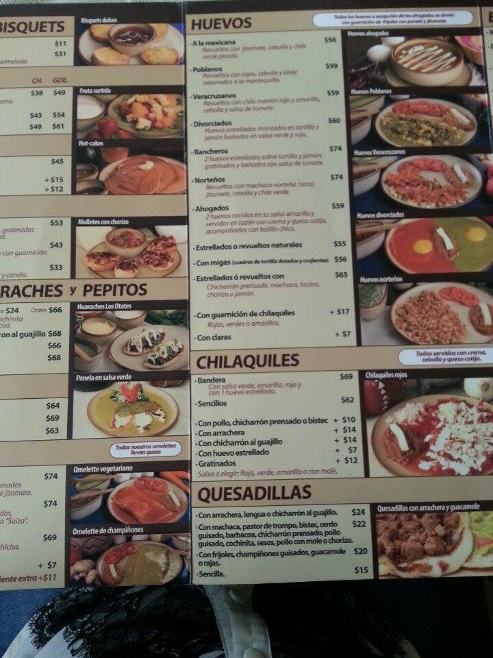 Carta del restaurante Los Otates Acueducto, Zapopan, Real del Acueducto 405