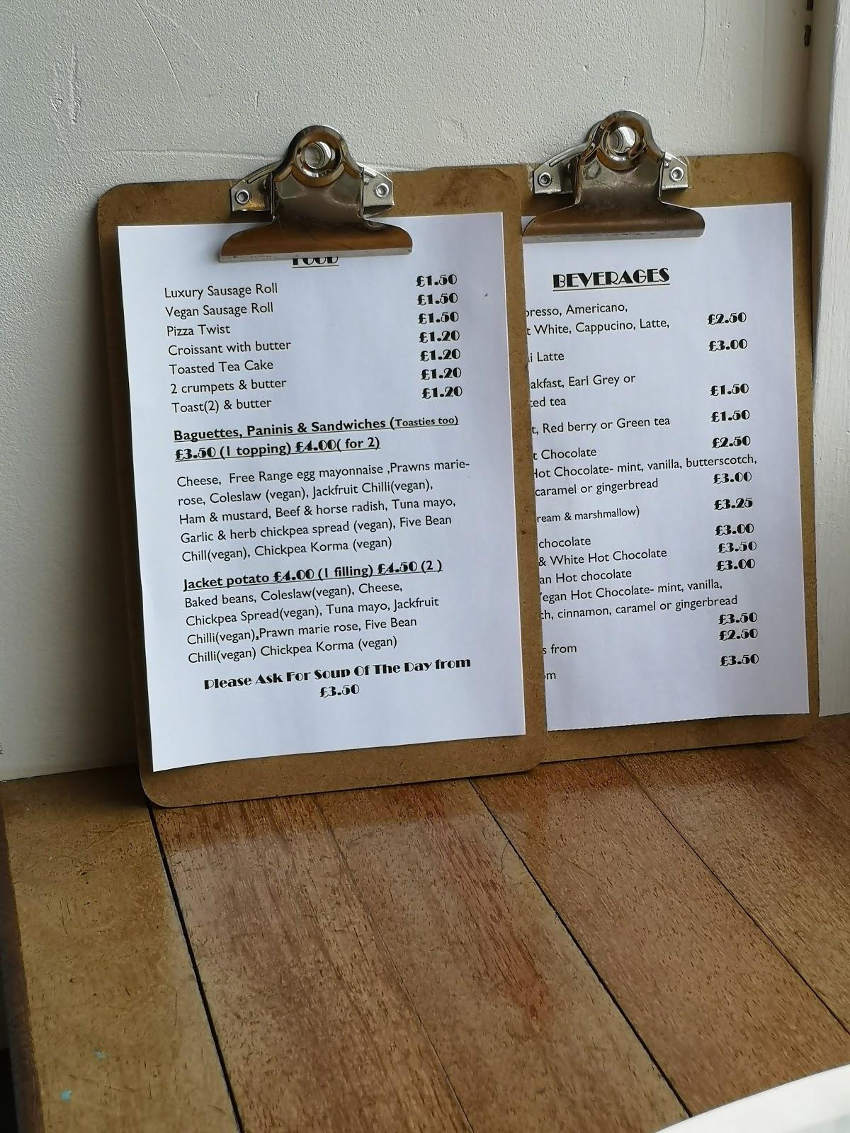 Menu at No 28 The Cookery cafe, Ilfracombe