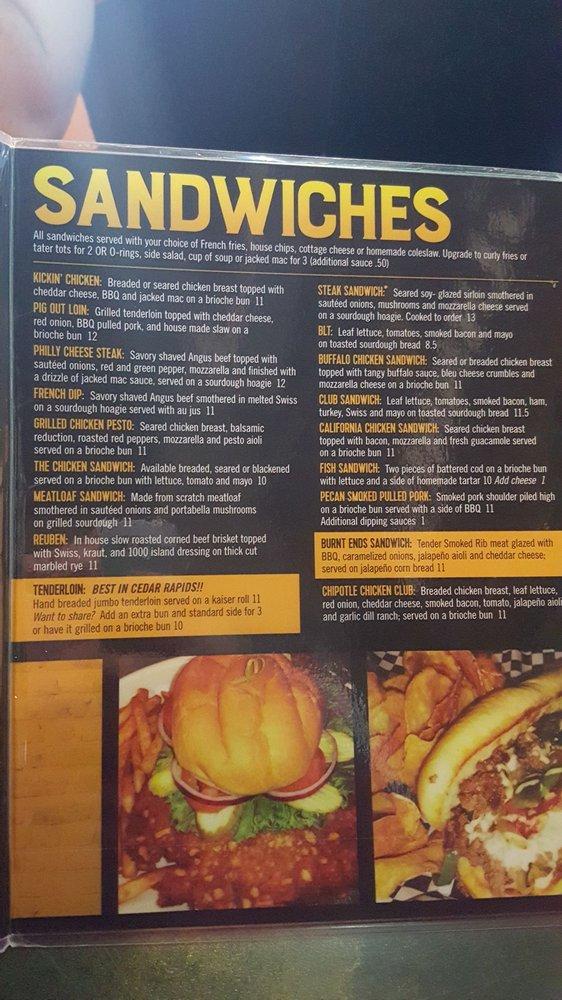 Menu at The Blind Pig pub & bar, Cedar Rapids