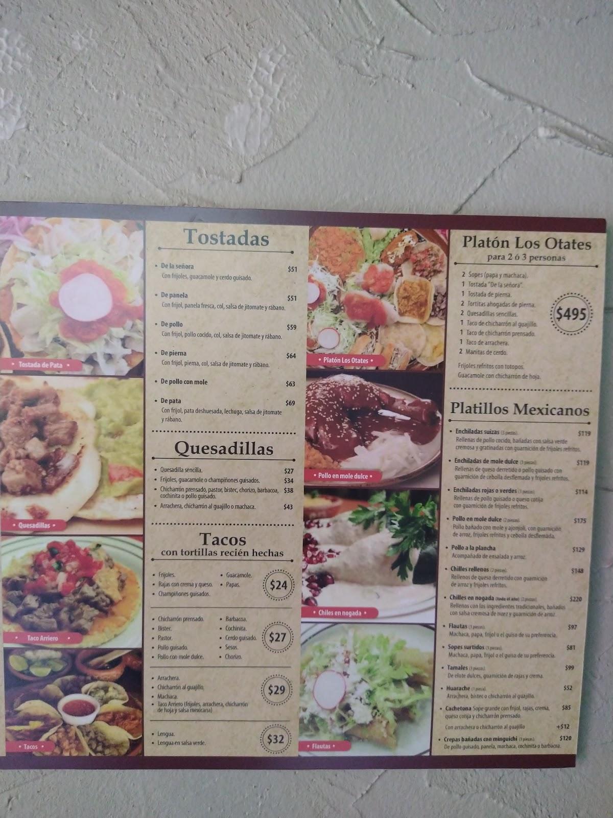 Carta del restaurante Los Otates Acueducto, Zapopan, Real del Acueducto 405